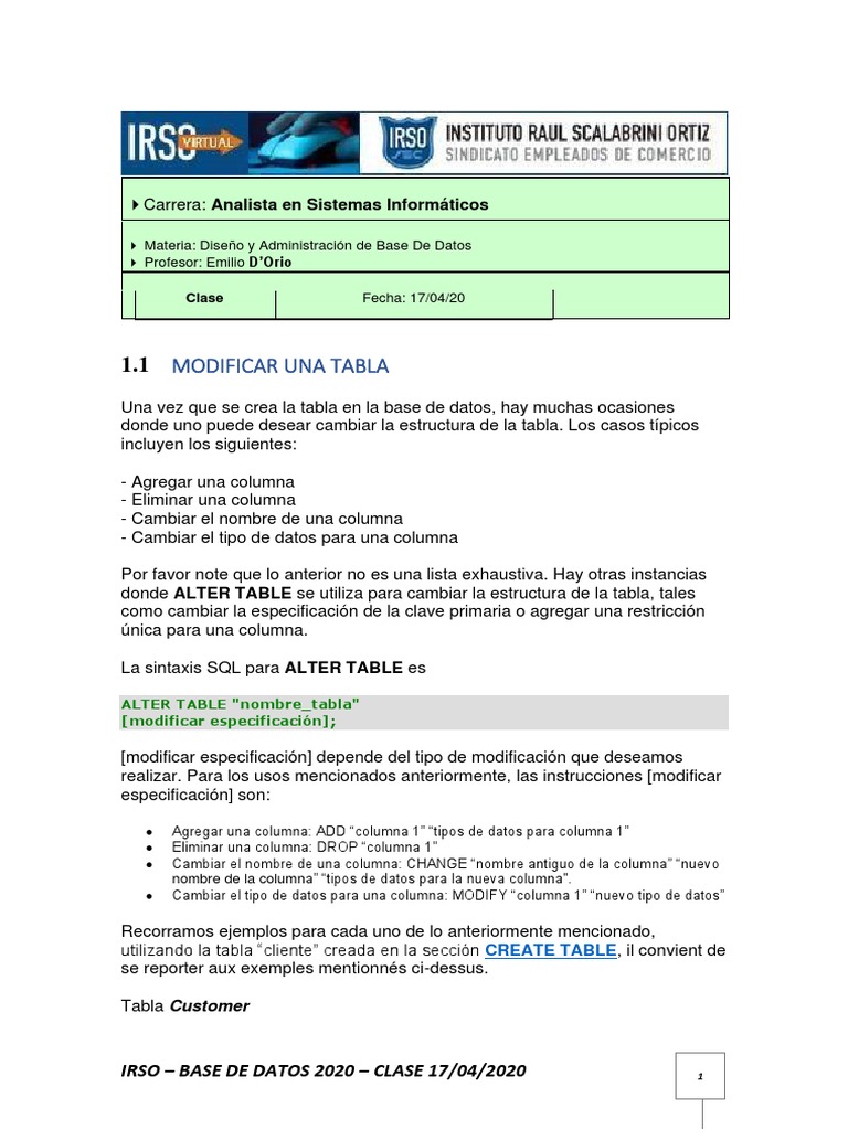 Clase 17 04 2020 PDF | PDF | SQL | Bases de datos