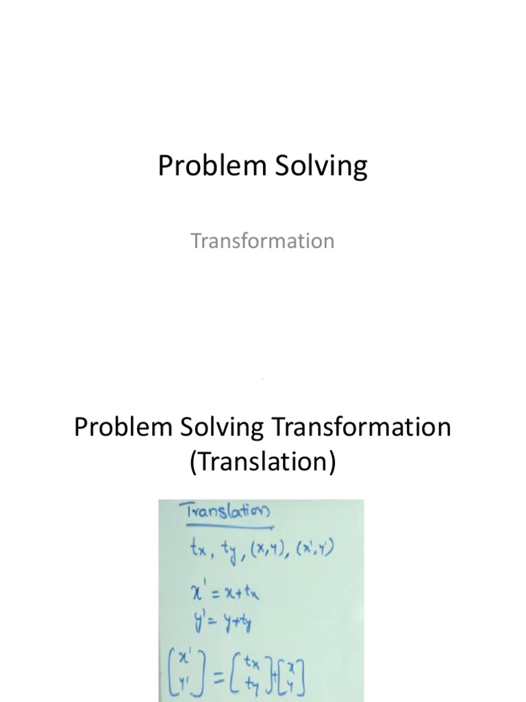 Problem Solving: Transformation | PDF
