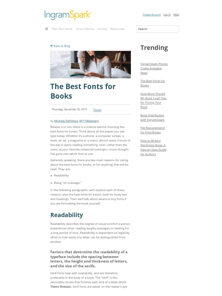 The Best Fonts For Books | PDF | Typefaces | Serif