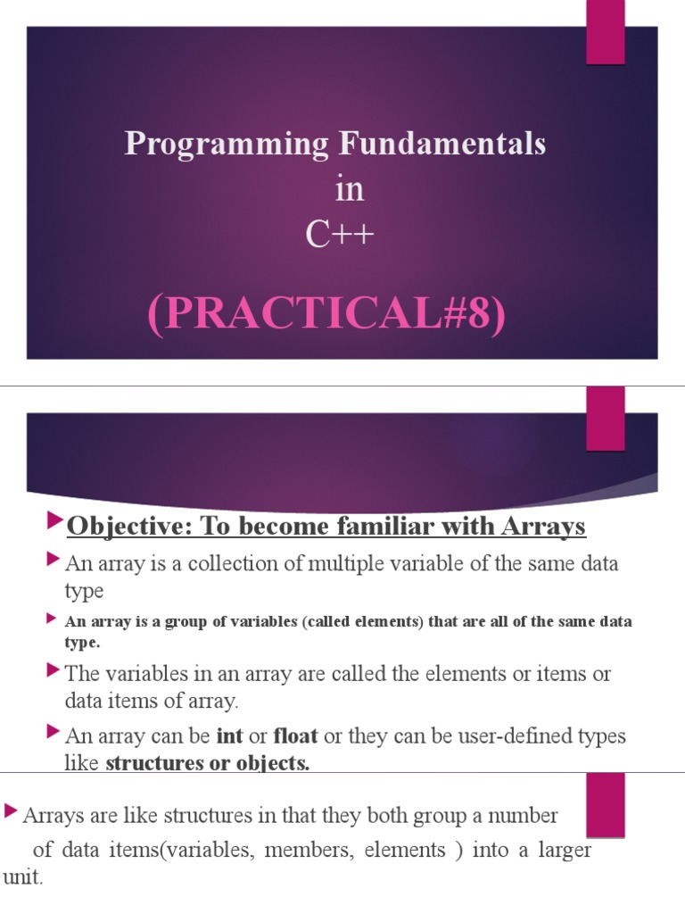 Cp Arrays C Pdf Array Data Structure Database Index