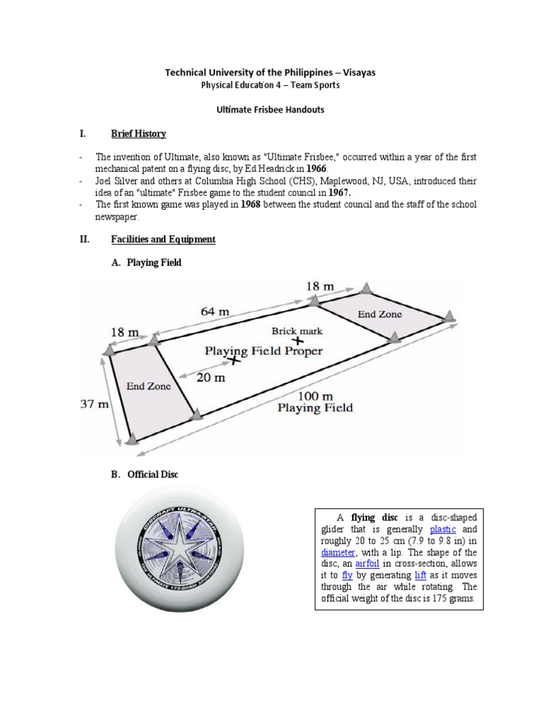 Ultimate Frisbee Guide: Rules & Skills | PDF | Athletic Sports | Teams
