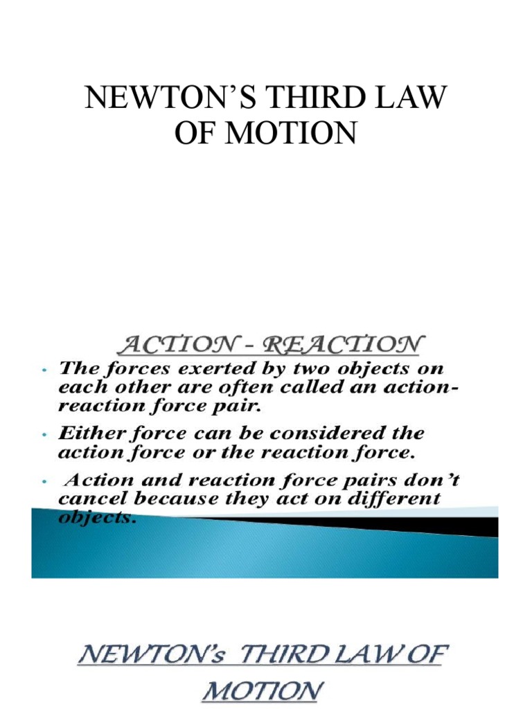 Newton's Third Law of Motion | PDF | Force | Weight