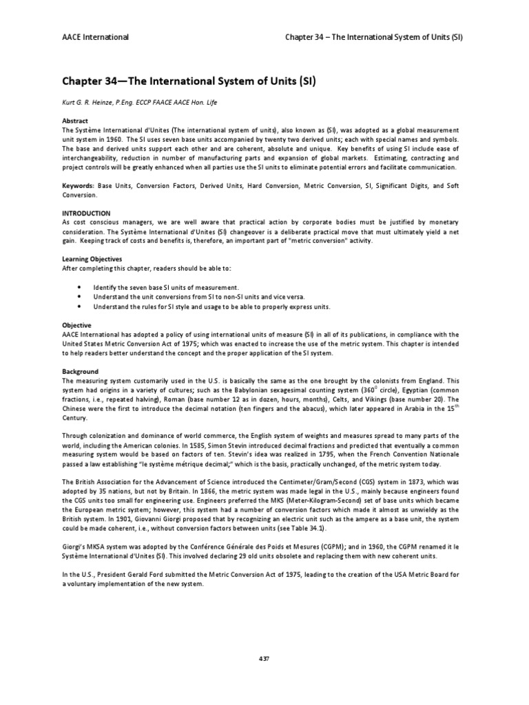 The International Systems of Units (SI) | PDF | International System Of ...
