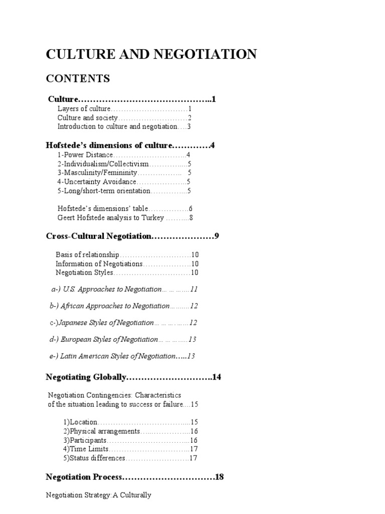 Culture and Negotiation | PDF | Negotiation | Collectivism