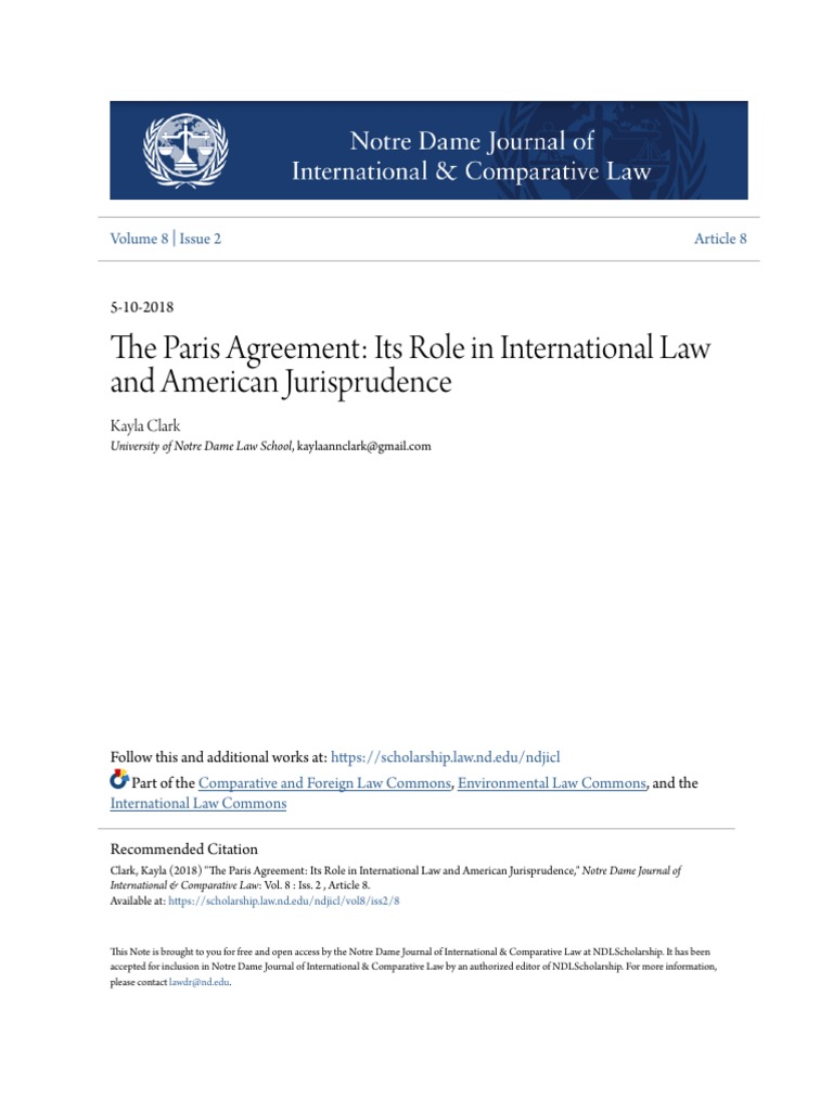 The Role of The Paris Agreement | PDF | United Nations Framework ...