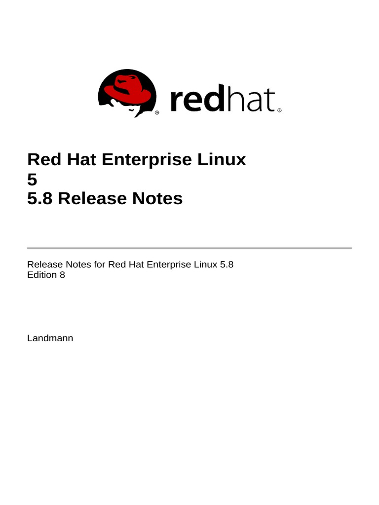 Release Notes For Red Hat Enterprise Linux 5.8 Edition 8 | PDF | Device ...