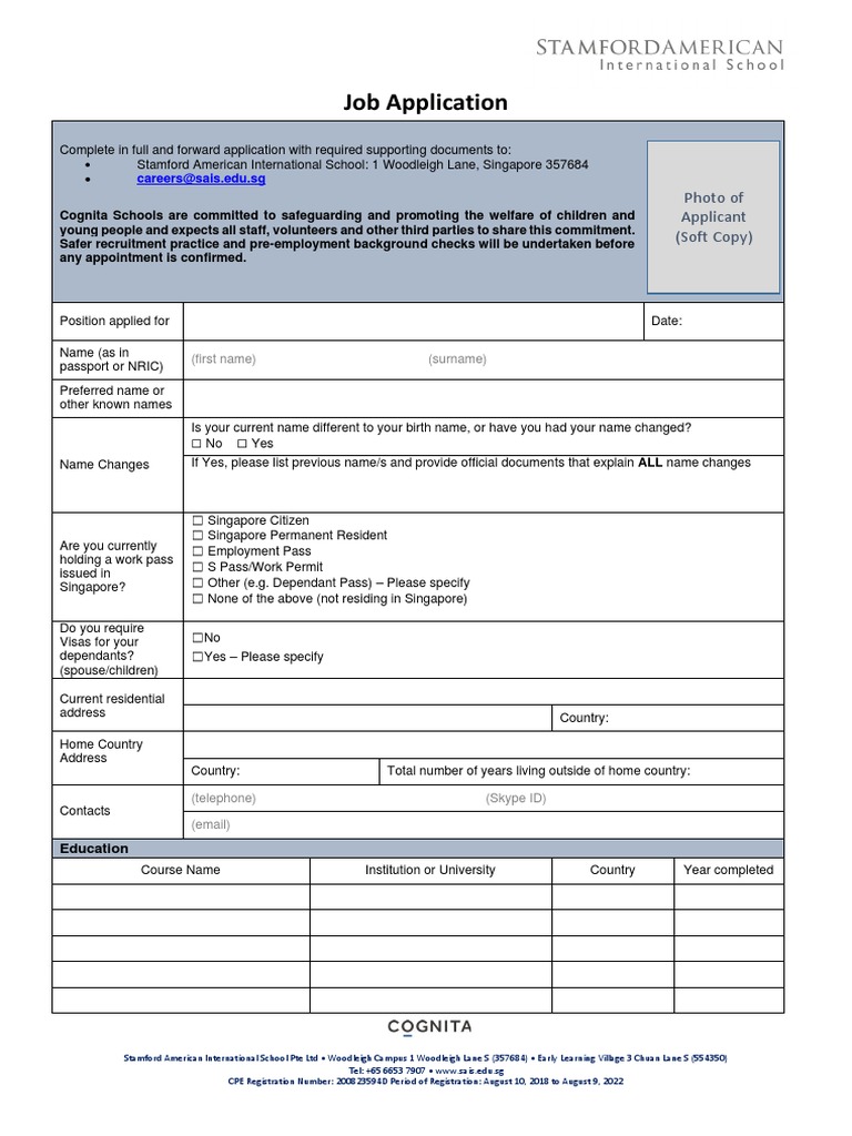 Job Application: Photo of Applicant (Soft Copy) | PDF | Background ...