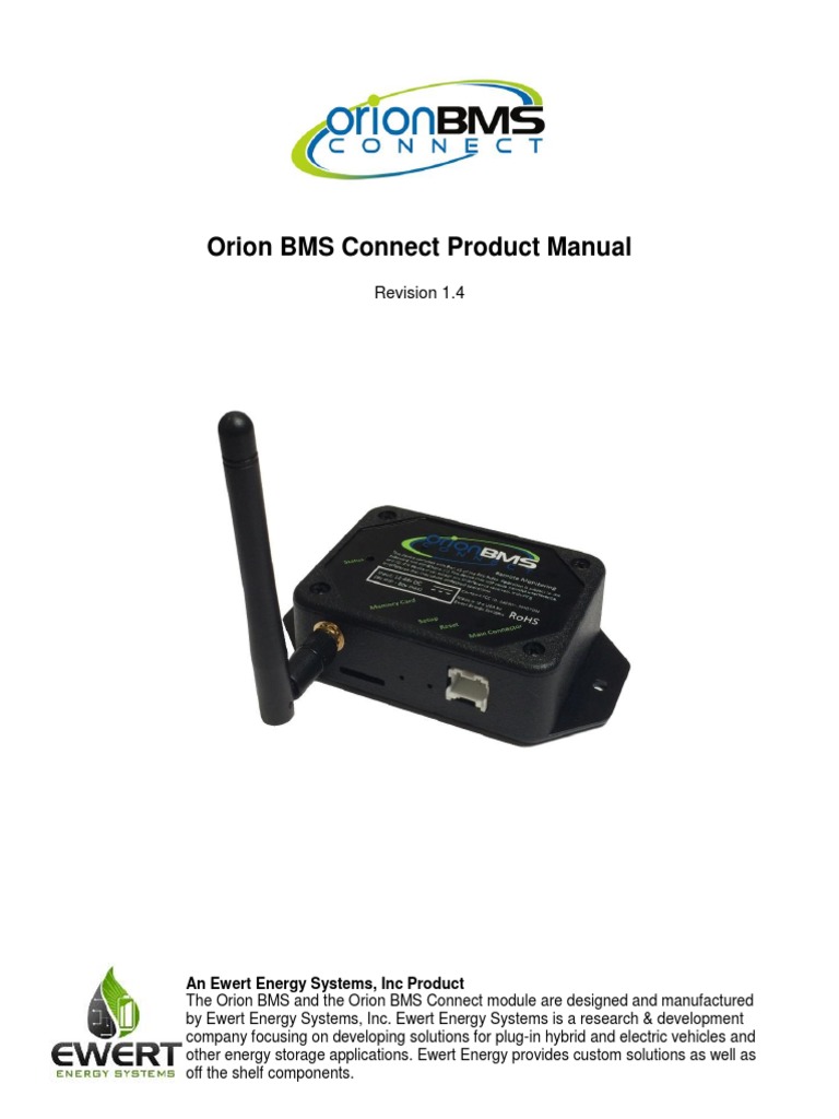 Orion BMS Connect Product Manual Guide | PDF | Wi Fi | Power Supply