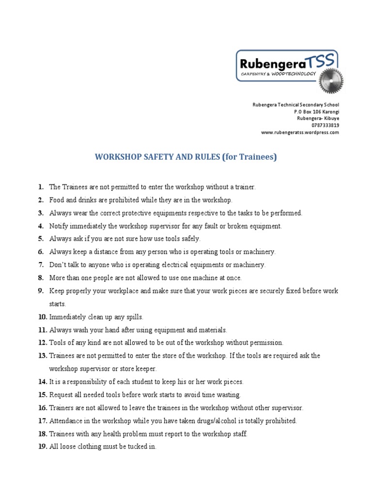 Woodworking Safety Rules Every Woodworker Should Know | PDF | Tools ...