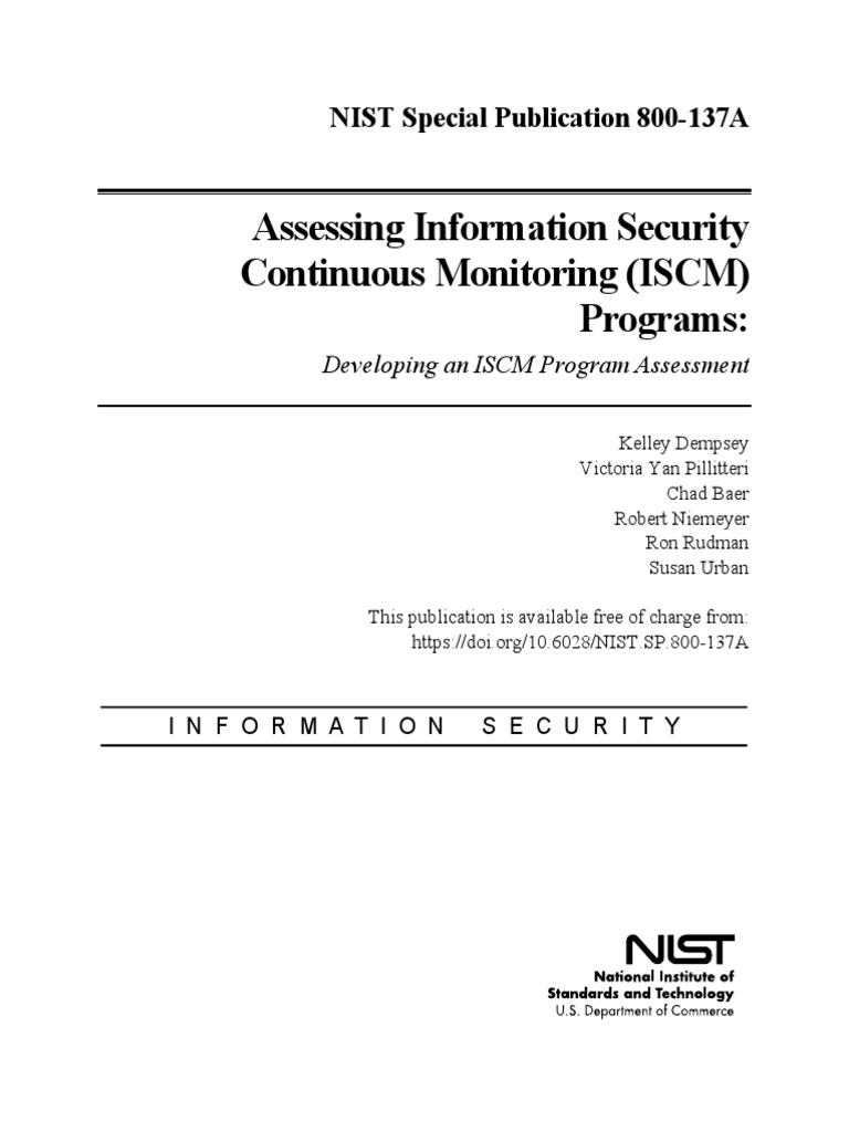 Nist SP 800-137a | Download Free PDF | National Institute Of Standards ...