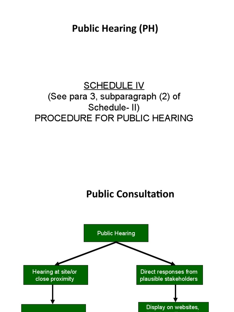 Public Hearing (PH) : Schedule Iv (See para 3, Subparagraph (2) of ...