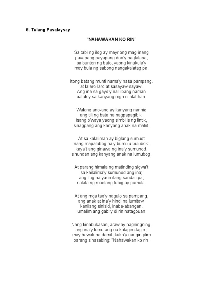 Tulang Pasalaysay | PDF