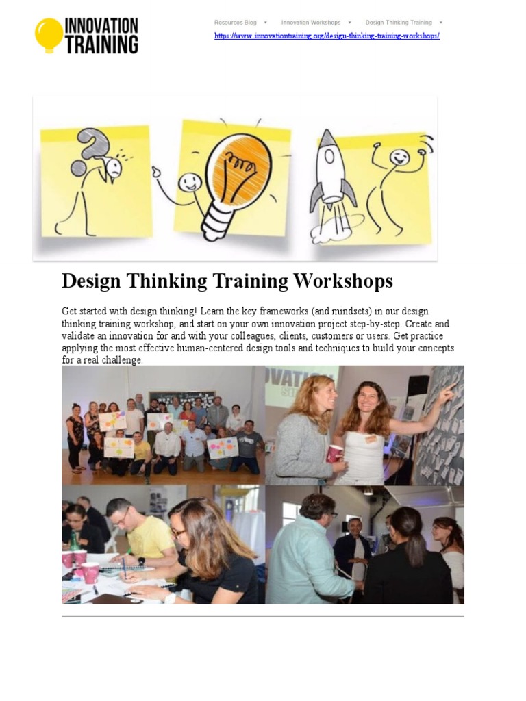 Design Thinking Training Workshops | PDF | Design Thinking | Mindset