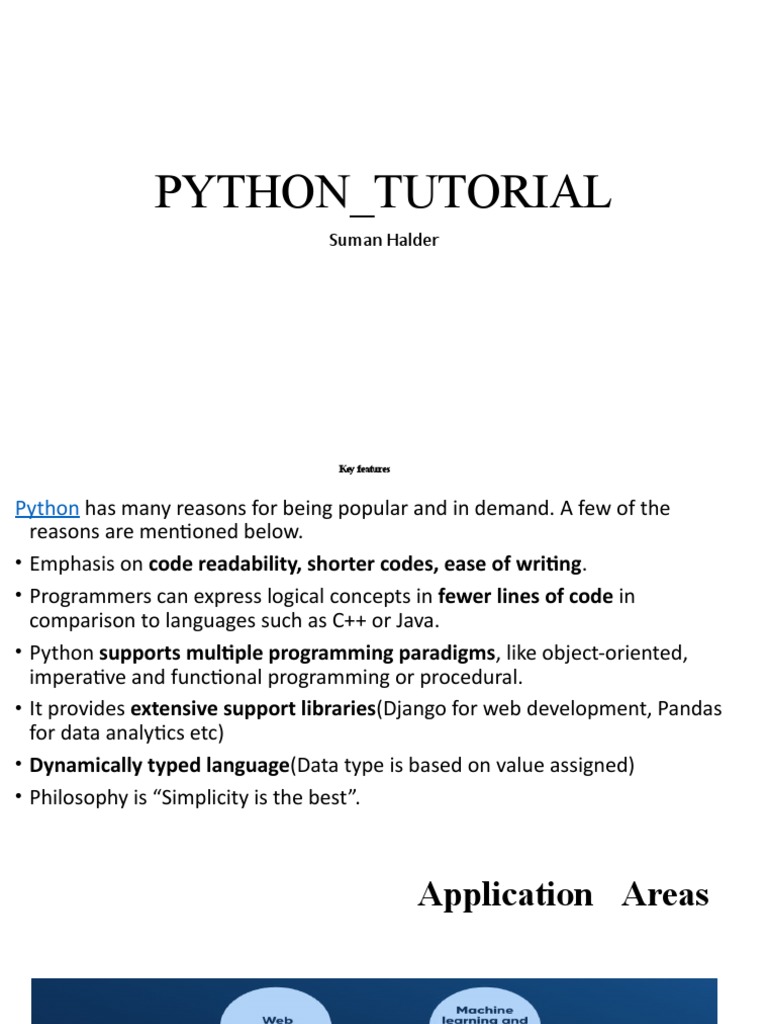 Python - Tutorial: Suman Halder | PDF | Python (Programming Language) | Computer Programming