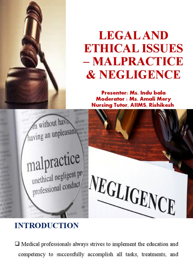 Legal and Ethical Issues - Malpractice & Negligence | PDF | Negligence ...
