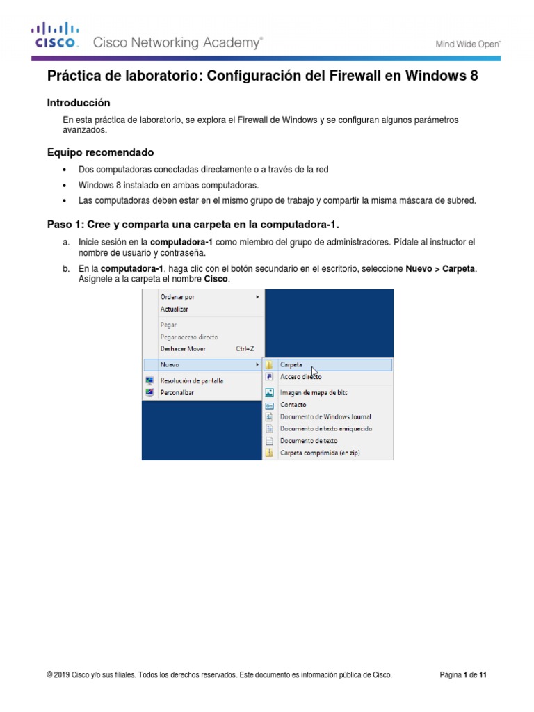 12.3.1.5 Lab - Configure The Firewall in Windows 8 | PDF | Ventana (informática) | Cortafuegos ...
