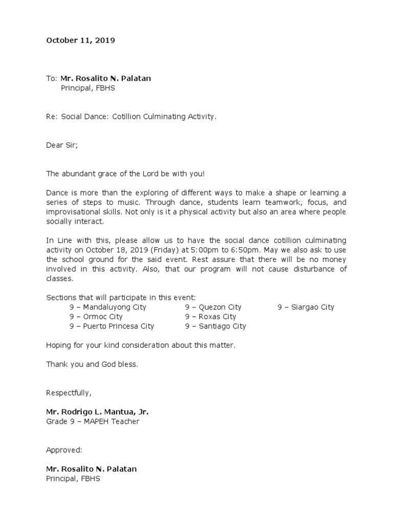 Social Dance Culminating Letter | PDF