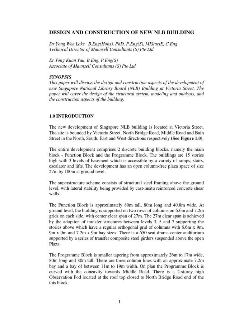 8 - Design and Construction of The New NLB Building | PDF | Beam ...