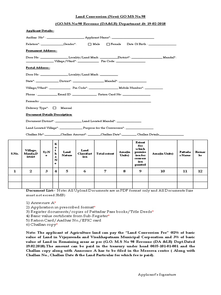 Land Conversion Certificate Application | PDF | Computing And ...