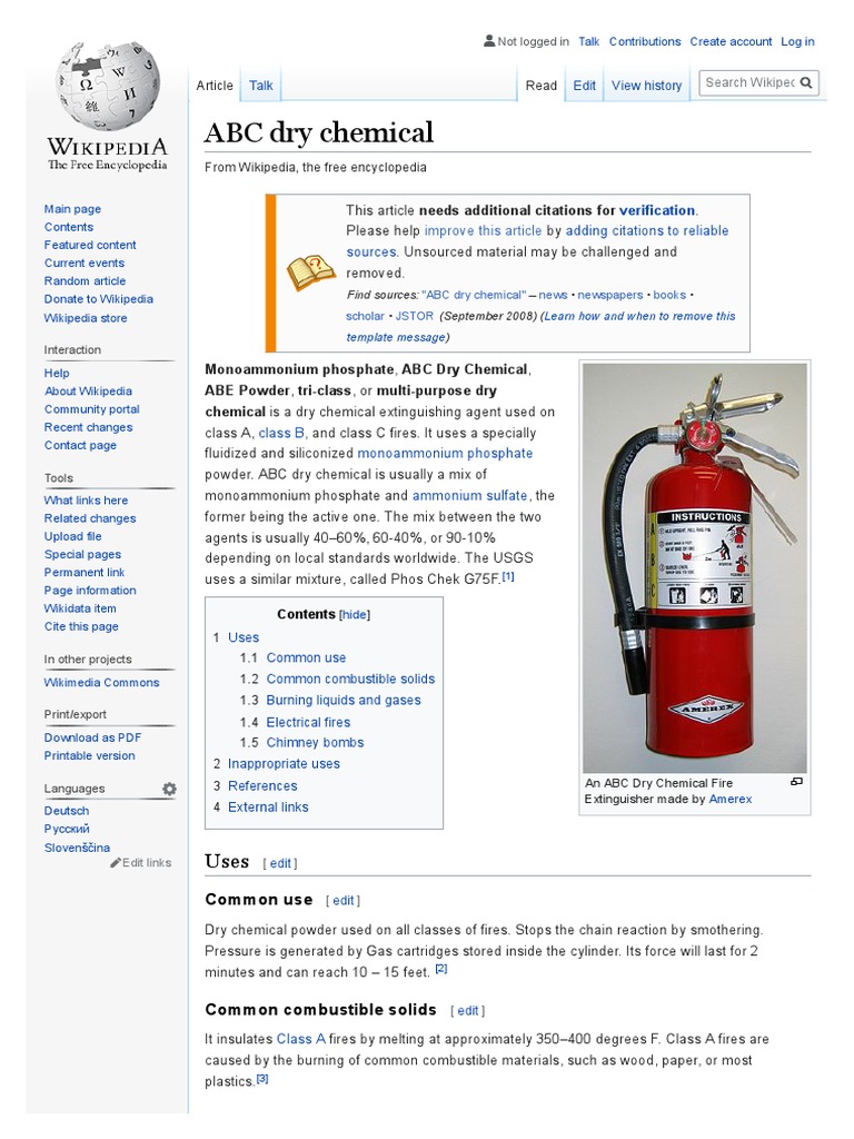 ABC Dry Chemical - Wikipedia | PDF | Fires | Chemistry