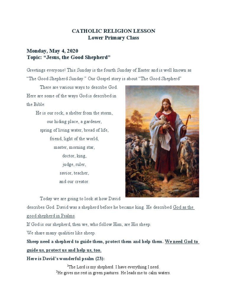 Catholic Lesson 4 May 2020 | PDF | Shepherd | Religious Texts