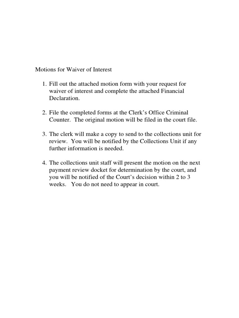 Waiver of Interest Forms | Download Free PDF | Expense | Mortgage Loan