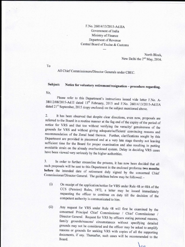 Voluntary Retirement Procedure PDF | PDF