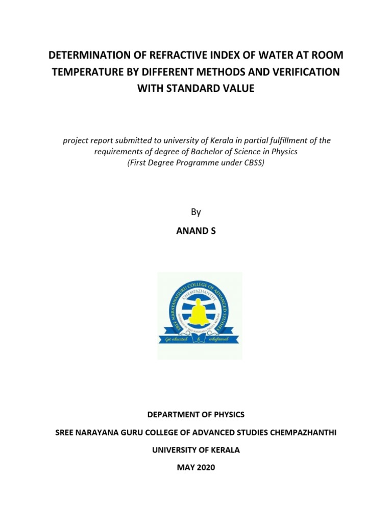 Physics Project - Final | PDF | Refraction | Refractive Index