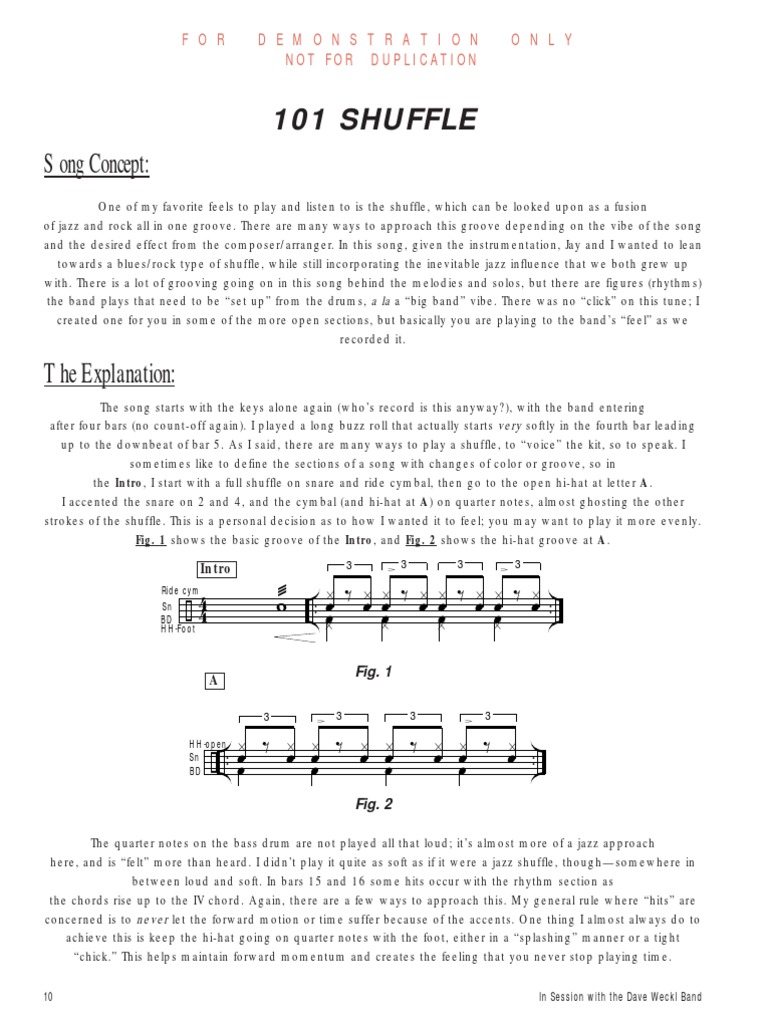 (Drums Lessons) - Dave Weckl - 101 Shuffle PDF | PDF | Jazz | Musical Forms