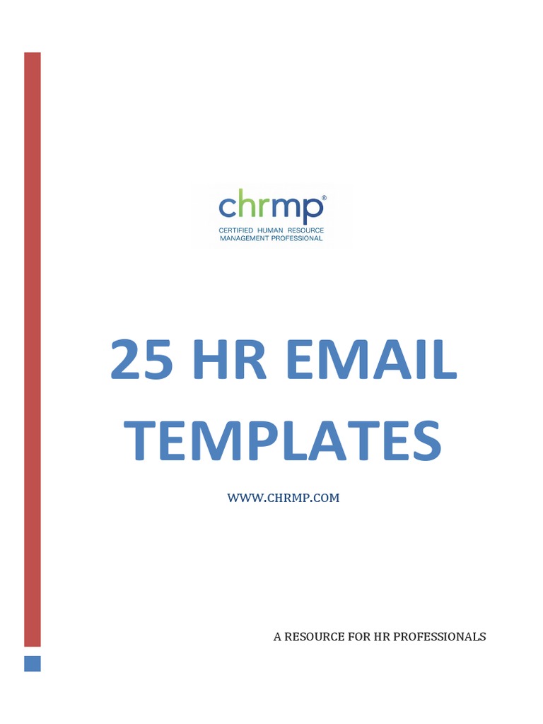 25 HR Email Templates: WWW CHRMP COM | PDF | Human Resource Management ...