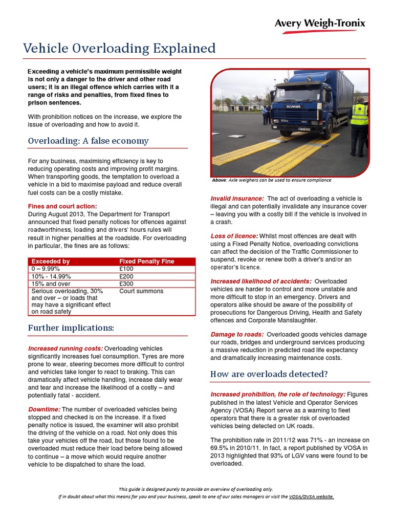 Vehicle Overloading Explained: Overloading: A False Economy | PDF ...