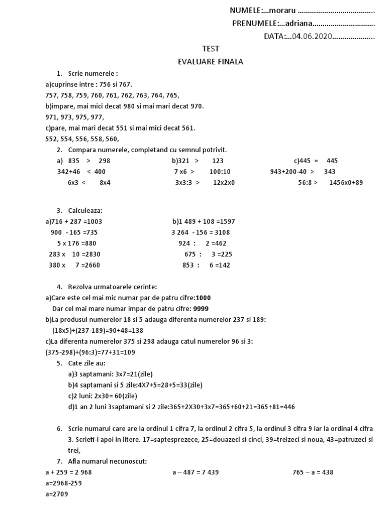 Fisa Mate-04062020 | PDF