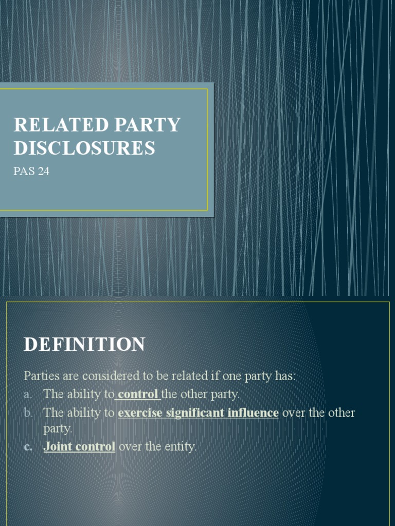 Chapter 13 - Related Party Disclosures | PDF | Financial Transaction ...