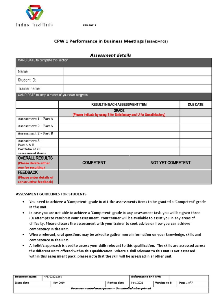 CPW1 Competency Assessment v8 | PDF | Brainstorming | Educational ...