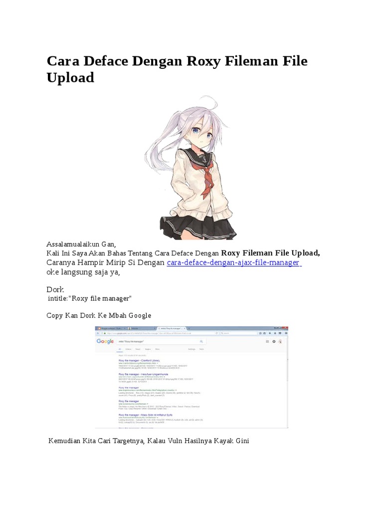 Cara Deface Dengan Roxy Fileman File Upload PDF | PDF | Karier & Perkembangan | Komputer