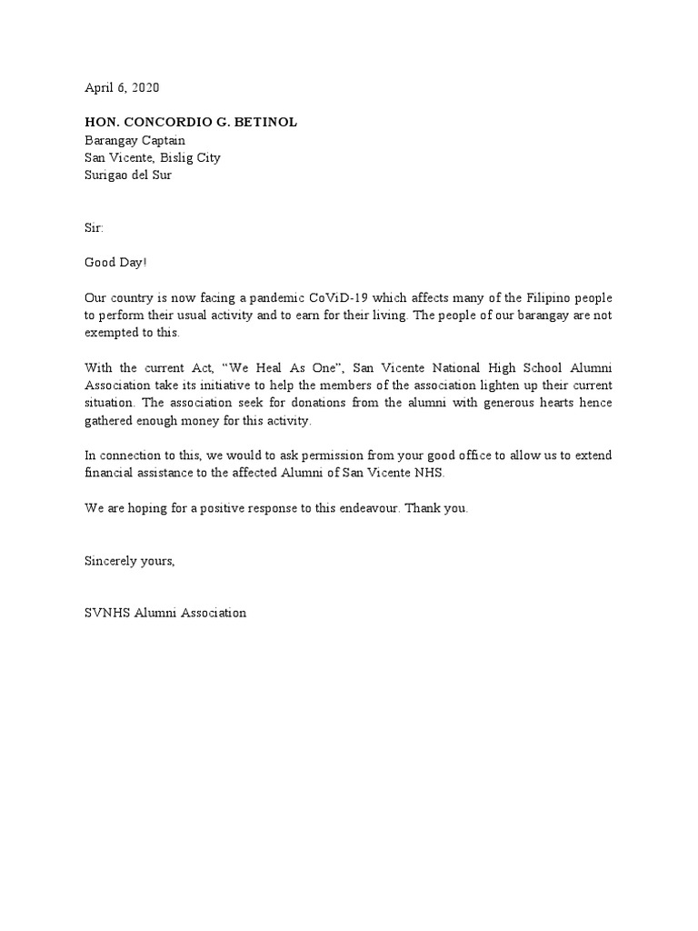 Alumni Letter | PDF