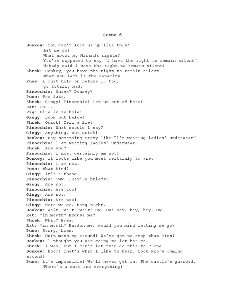 Shrek Script Eng | PDF