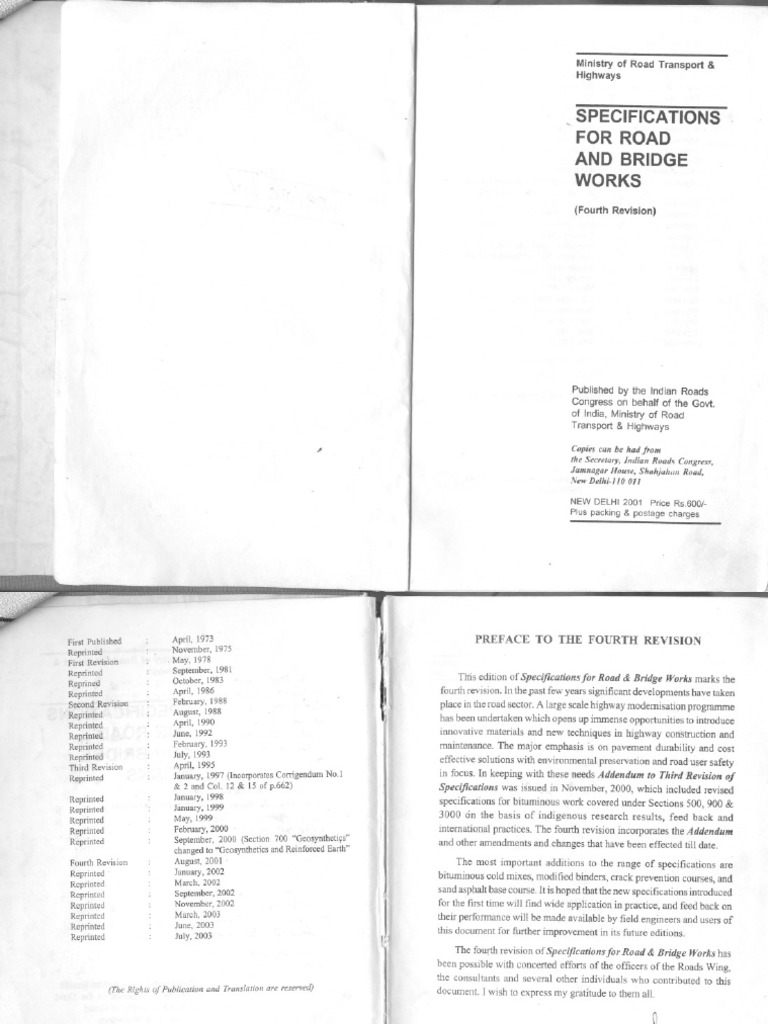 00 MORTH - Specification For Road and Bridge Works PDF | PDF