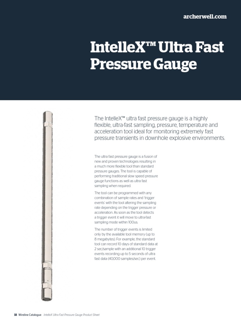 18 Wireline Catalogue Intellex Ultra Fast Pressure Gauge Product Sheet ...