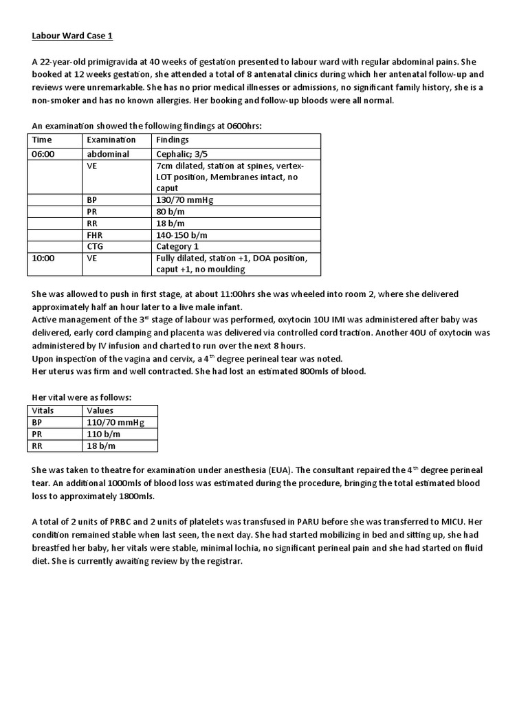2020 3 Labour Ward Cases | PDF | Childbirth | Human Development