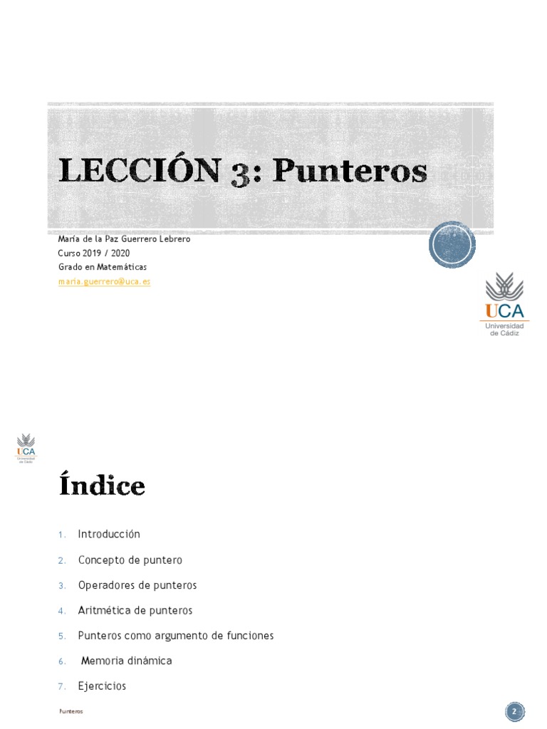 LECCION3 - Punteros Teoria | PDF | Puntero (Programación de computadora ...