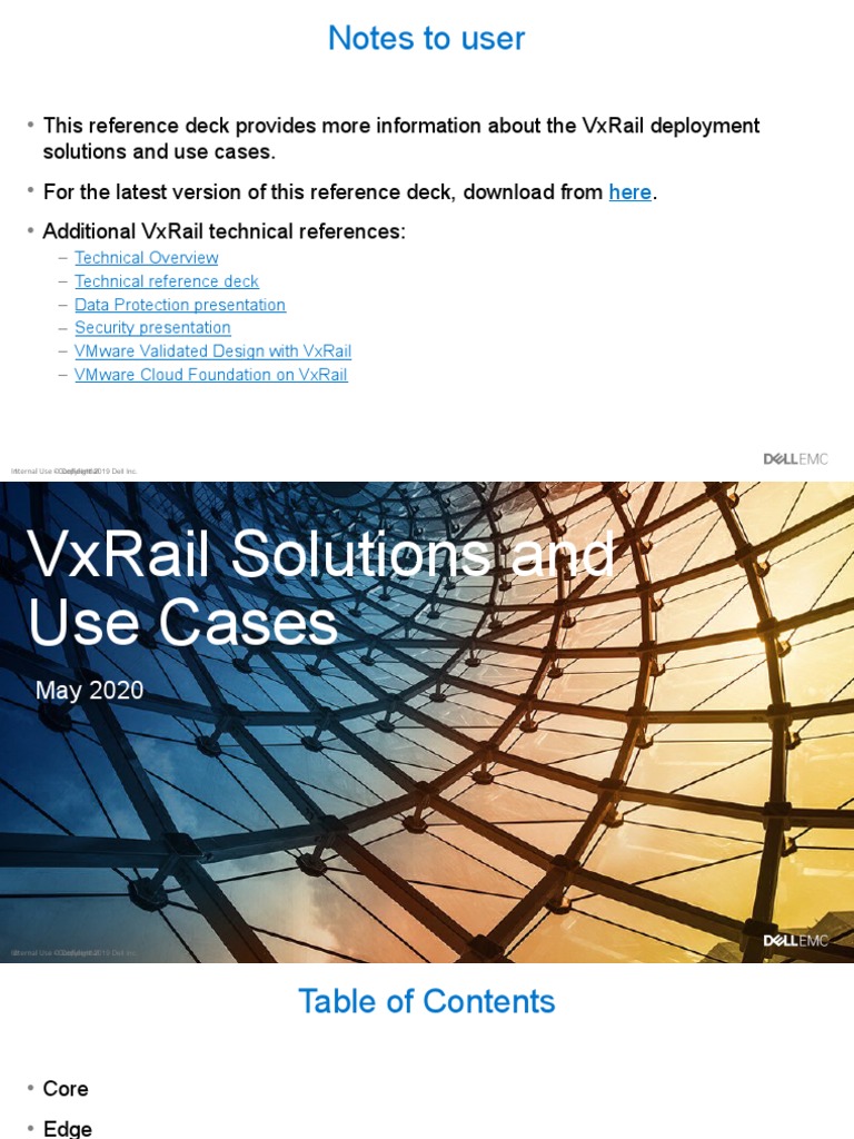 Vxrail Solutions and Uses Cases Reference Slide Deck | PDF | V Mware | Cloud Computing