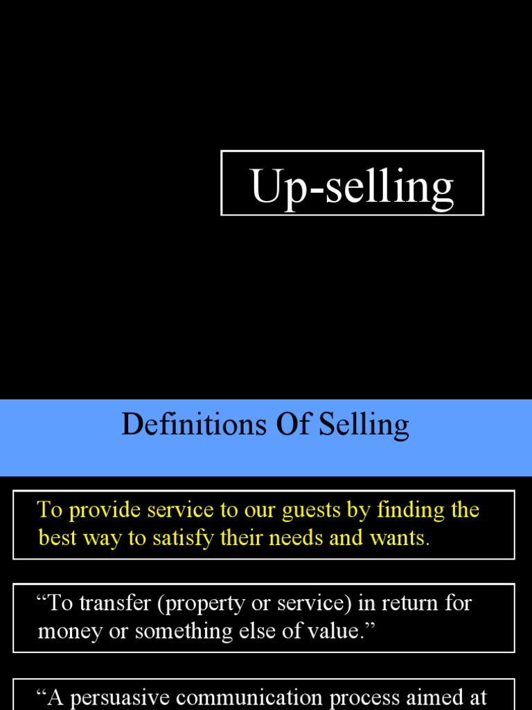 Effective Upselling Techniques in Hospitality | PDF | Behavioural ...
