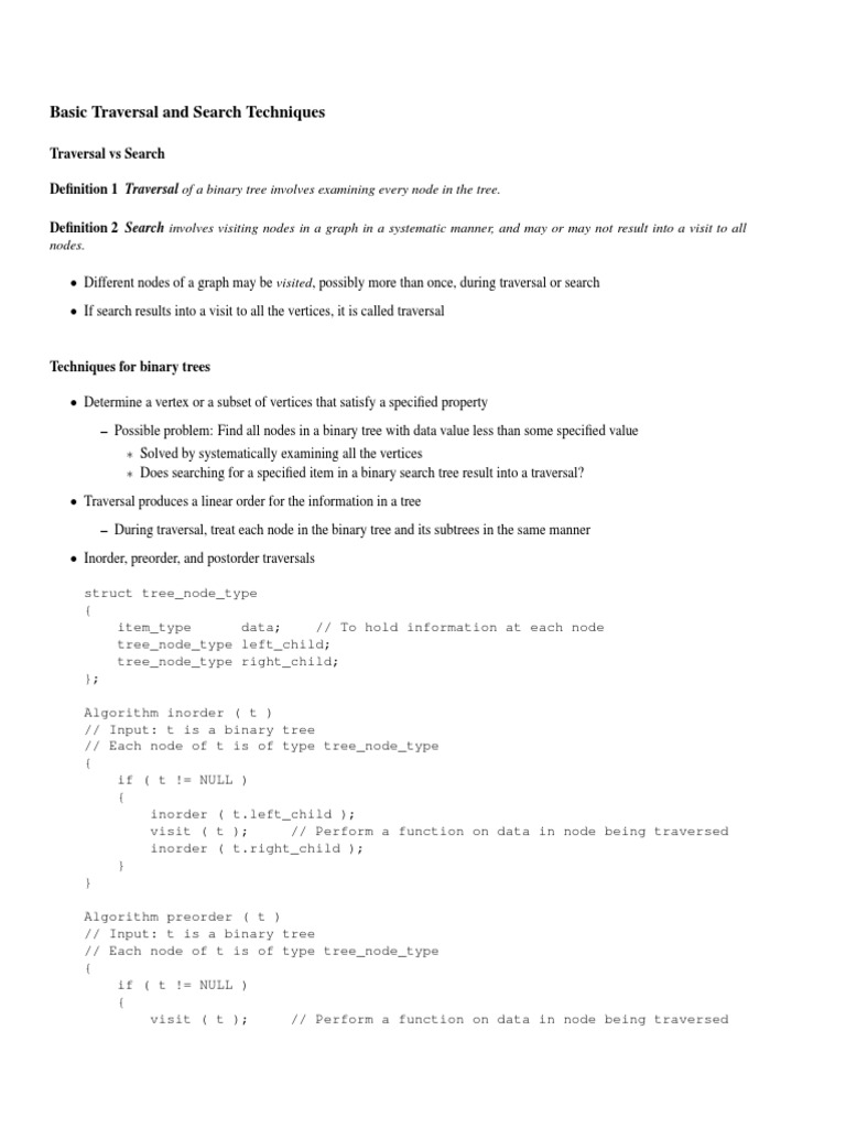 Basic Traversal and Search Techniques | PDF | Vertex (Graph Theory ...