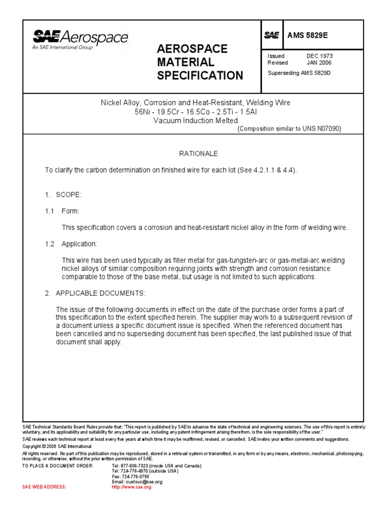 Aerospace Material Specification | PDF | Wire | Welding