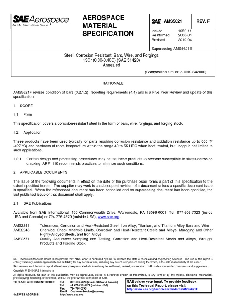 Aerospace Material Specification | PDF | Steel | Corrosion