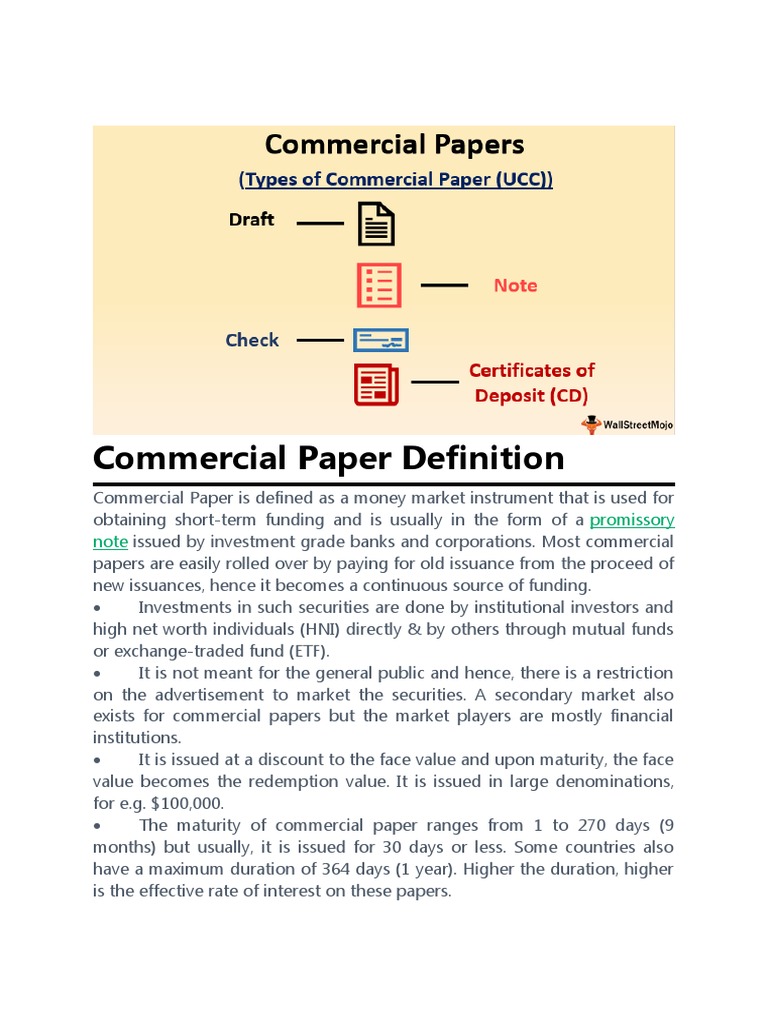 Commercial Paper Definition | Download Free PDF | Commercial Paper ...