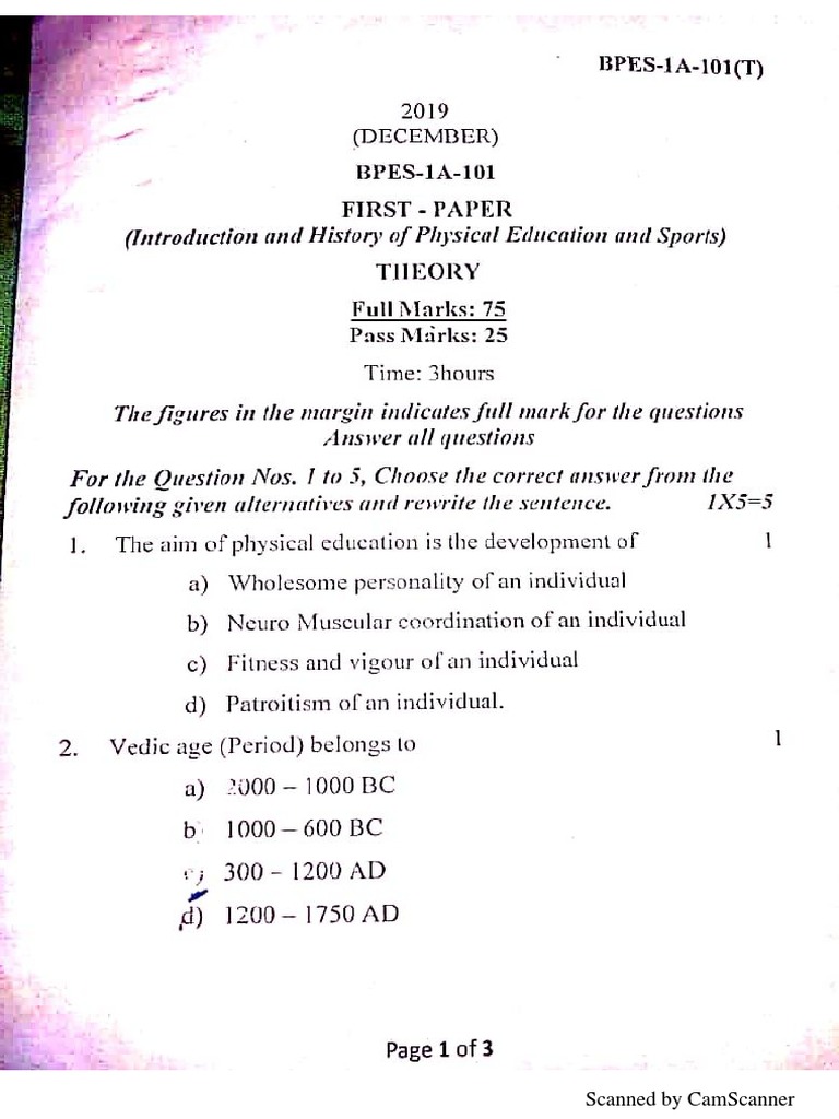 Introduction and History of Physical Education and Sports | PDF