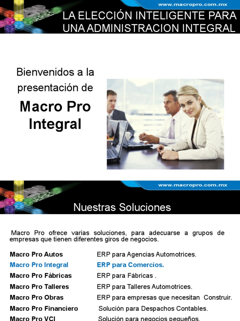 Presentación Macro Pro | PDF | Planificación de recursos empresariales | Contabilidad