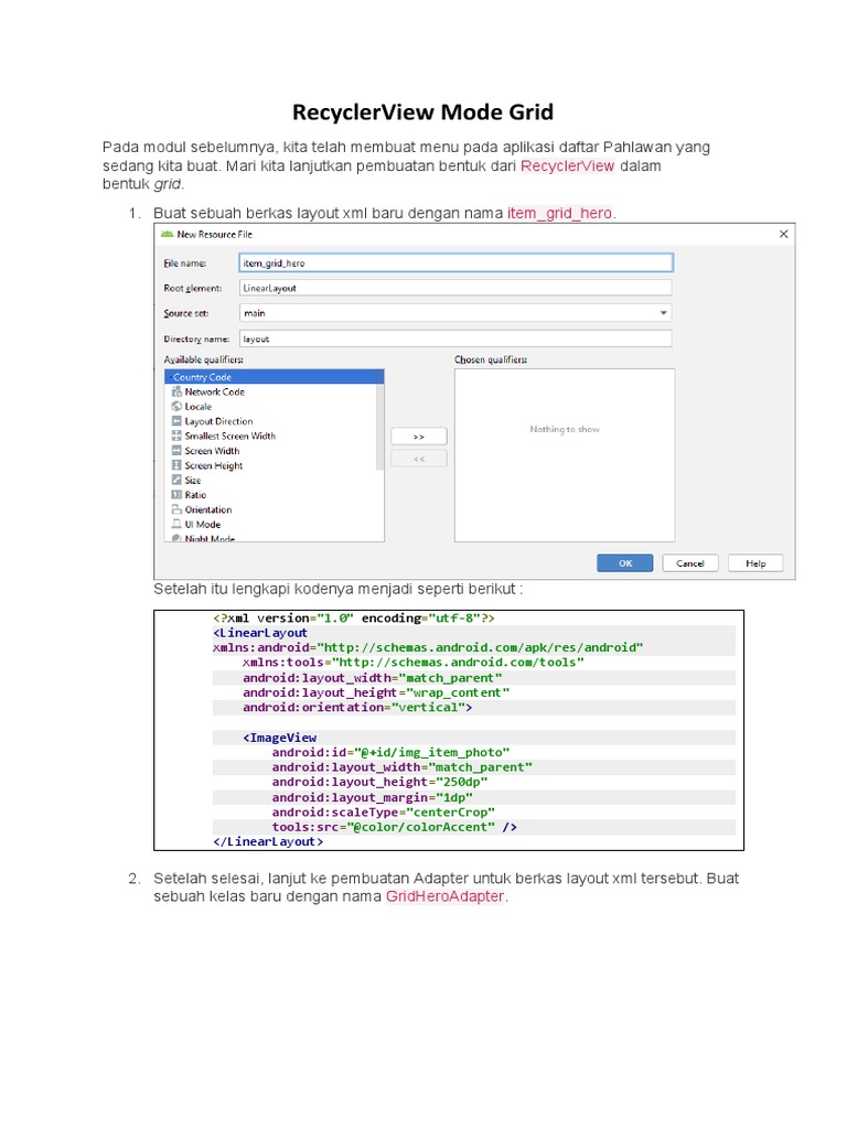 RecyclerView Mode Grid | PDF